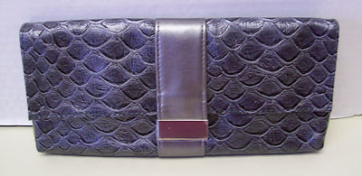 Gorgeous Gray & Silver Redken Faux Croc Embedded Clutch Handbag Purse ...