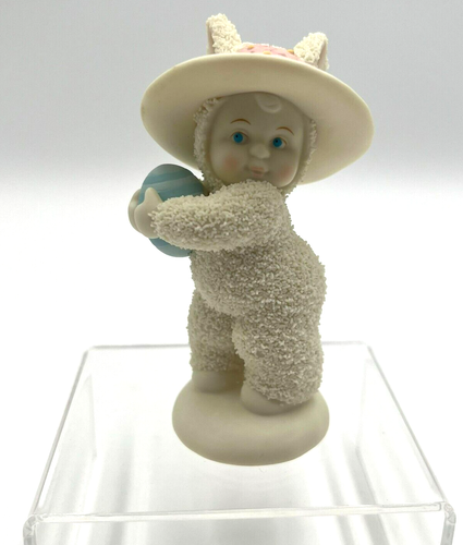 Dept. 56 Snowbabies 4 1/2" Easter Snowbunny Wearing A Bonnet, Holding ...
