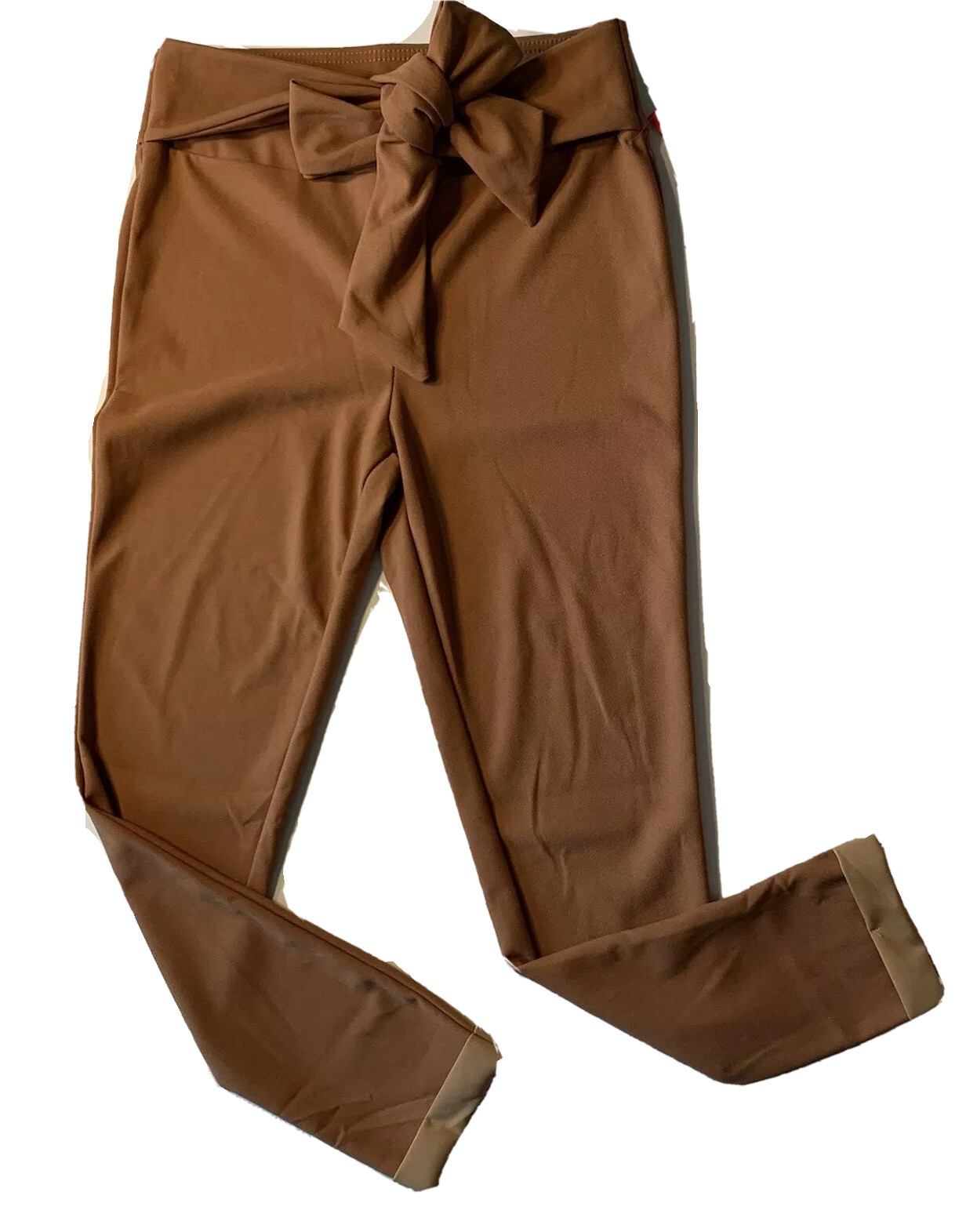 ShoSHo Women Pants Brown Belted Tie Up Front or Back Skinny Medium M Casual NWT | eBay