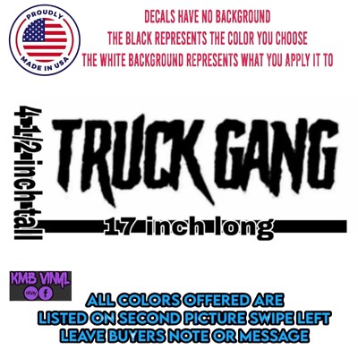 Bigger Car window decal truck outdoor sticker Truck Gang Offroad 4wd ...