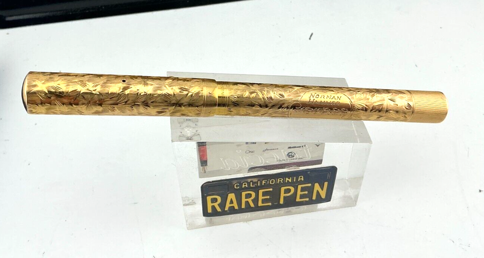 Vintage WATERMAN 554 LEC Fountain Pen 14K SOLID PINK GOLD HEV OVERLAY ...