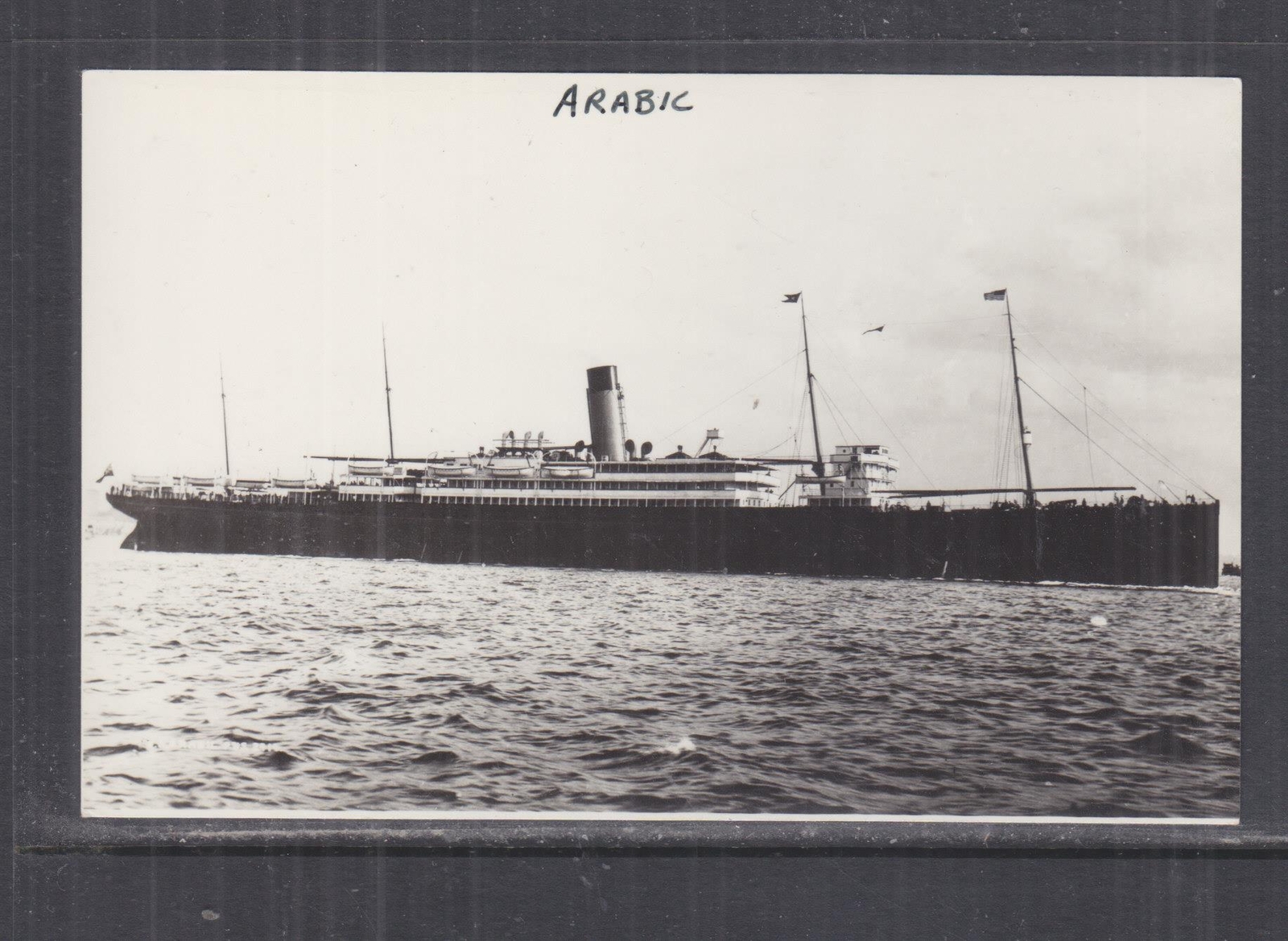 GREAT BRITAIN, WHITE STAR LINE, " SS ARABIC, 1903 ppc REPRINT, plain ...