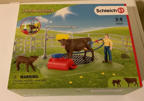 Schleich, Happy Cow Wash. Farm World Play Set No 42529 Brand New Sealed ...