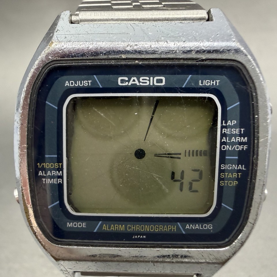 Casio A201 Thunder Bird Watch Men 35mm Digital Alarm Chrono Silver ...