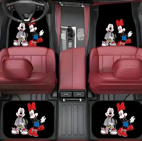 Disney Mickey Mouse Tesla Toyota BMW Honda Chevy Ford Car Mat Rug Set ...