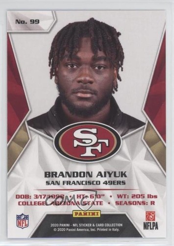 2020 Panini NFL Sticker & Card Collection Blue /299 Brandon Aiyuk #99 ...