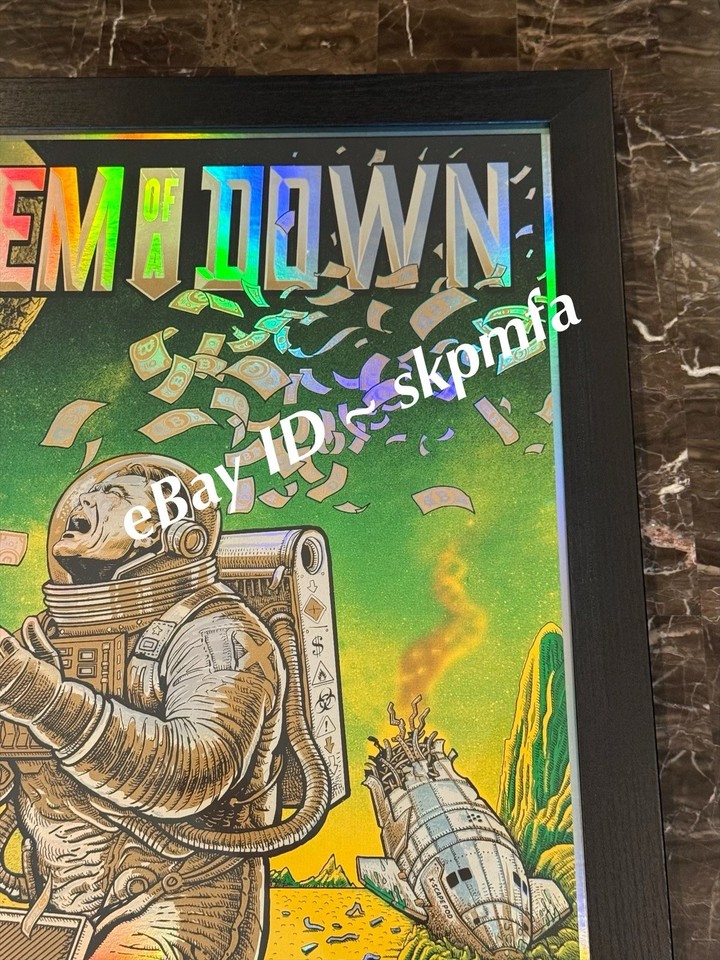 SYSTEM OF A DOWN Foil Poster Framed💯 Official🧑‍🚀 Soldier Field Emek READ!! | eBay