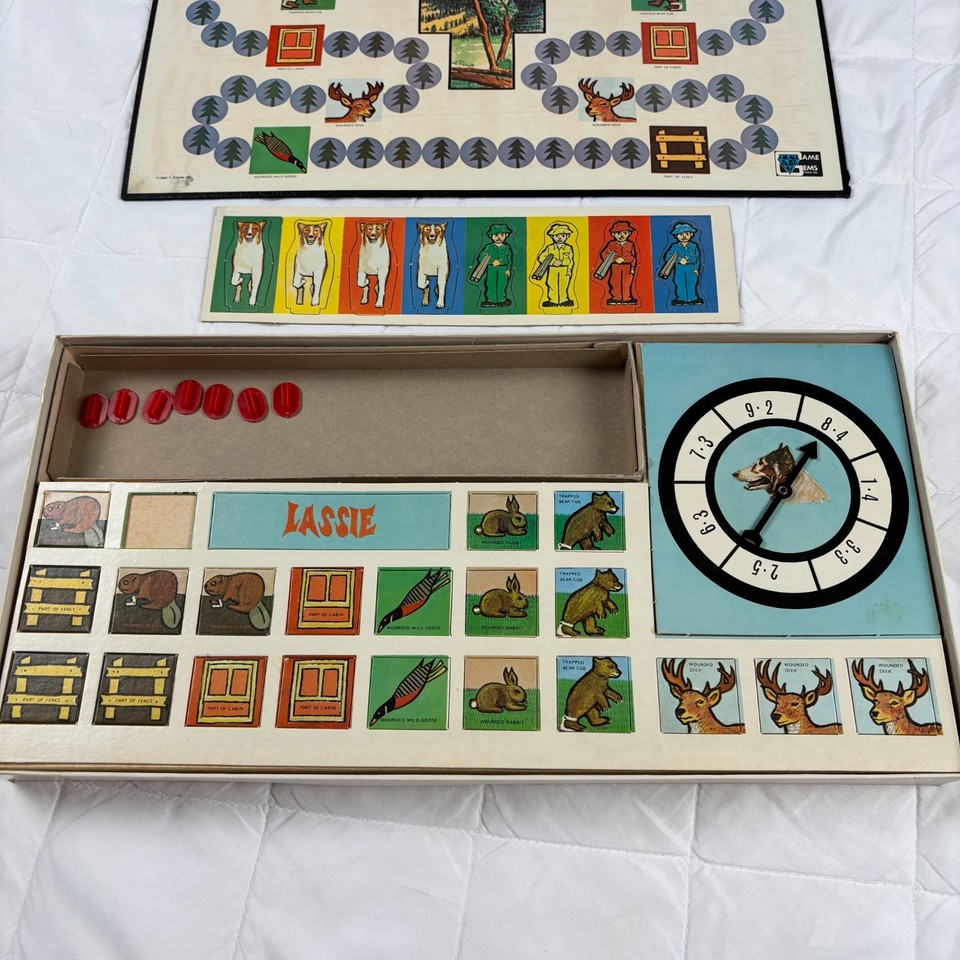 Vintage 1965 LASSIE Board Game CBS TV Series INCOMPLETE Boxed T Cohn ...