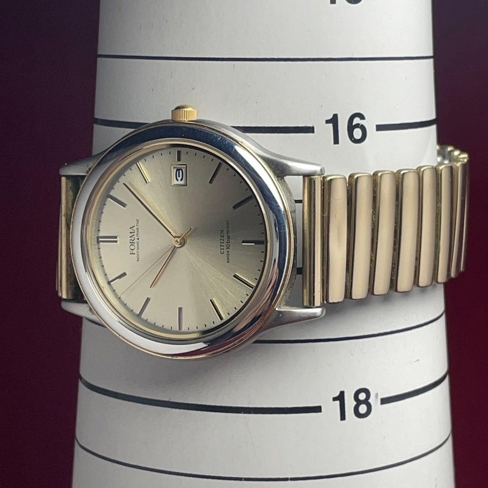 CITIZEN FORMA Quartz Watch 10 Bar Water Resistant Gold Dial Vintage ...