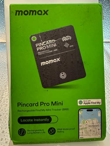 Momax Pincard Pro Mini BR8 Rechargeable Find My Tracker IP68 Black | eBay