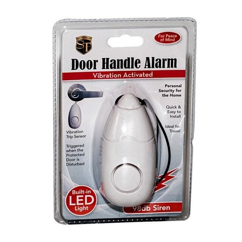 Home Security Portable Door Handle Guard 98dB Travel Alarm With LED ...