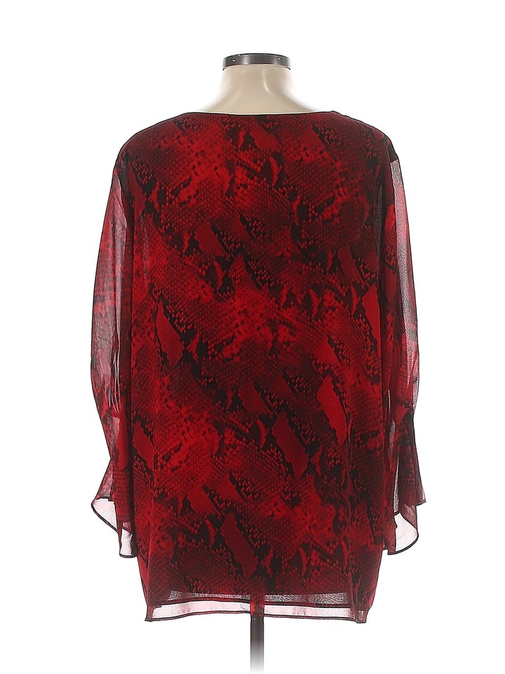 Calvin Klein Women Red Long Sleeve Blouse 1X Plus | eBay