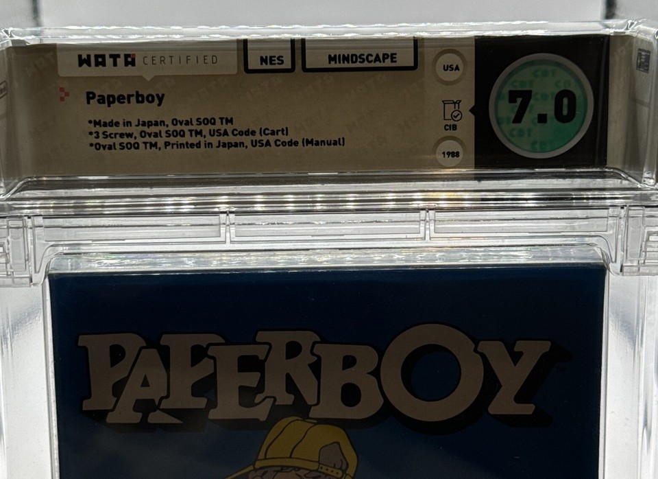 Paperboy New Nintendo NES WATA VGA Graded 7.0 CIB 3 Screw 1985 ...