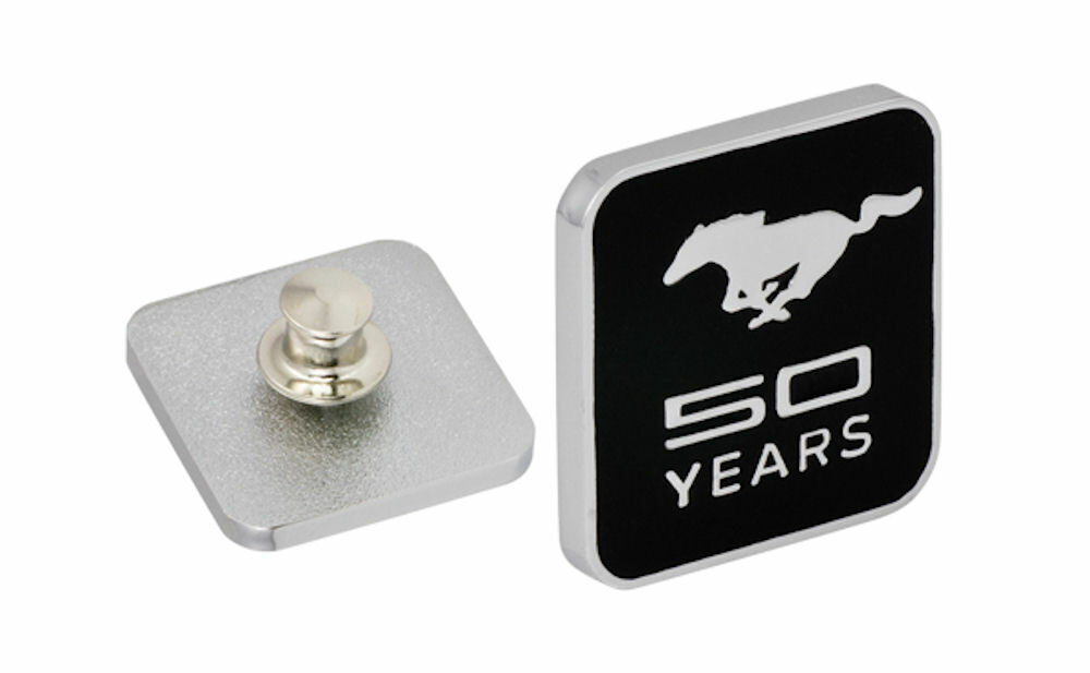 Ford Mustang 50th Anniversary Chrome & Black Lapel Pin | eBay UK