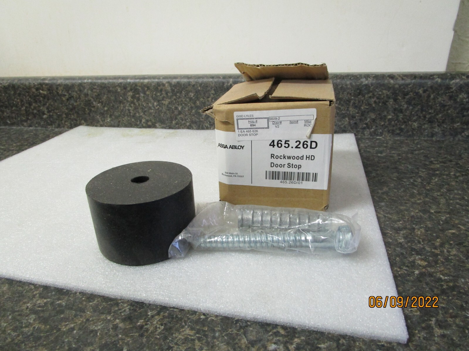 New! ASSA Abloy Rockwood 465 465.26D Heavy Duty Door Stop 3-1/4" Wide x ...