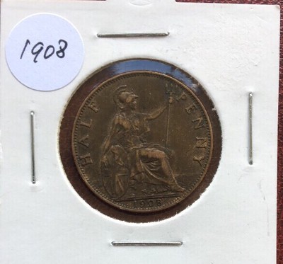 1908 british english uk Half penny | eBay