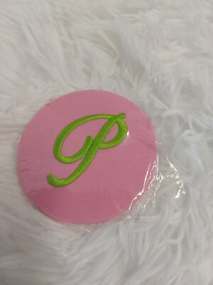 Monogramed Pocket/Purse Travel Mirror Pink W/Green Embroidered Letter ...