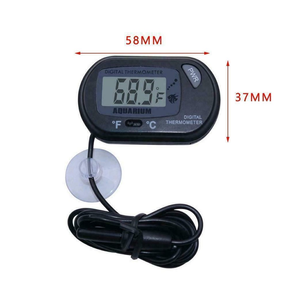 Digital LCD Display Thermometer Aquarium Fish Tank Temperature Water ...