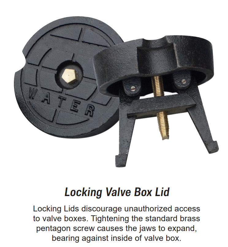 Locking Valve Box Cover/Lid fits Standard 5-1/4" Water Main Valvebox ...
