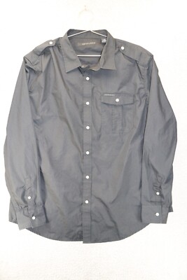VINTAGE Sean John Mens Button Down Dress Shirt Black Size 2XL | eBay