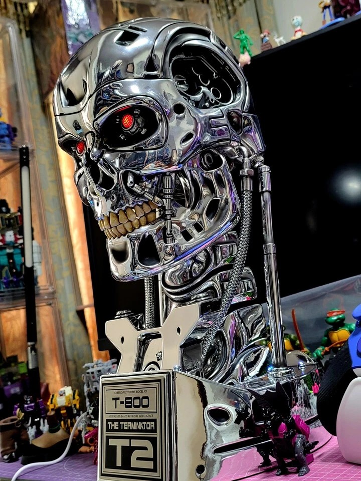 Terminator T2 T800 ENDOSKELETON 1/1 Life Size Skull Statue Light Eyes ...