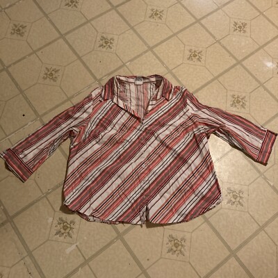 Carolina Colours Button Up Shirt Women Plus Sz 22/24 Striped | eBay