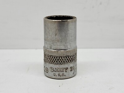 Vintage Bonney | 19/32" Socket 1/2" Drive 12-Point | A19 | Made In USA ...