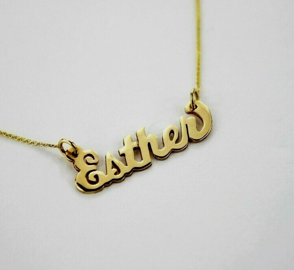 14K Solid Yellow Gold Handmade Personalized/Custom Year Pendant with ...