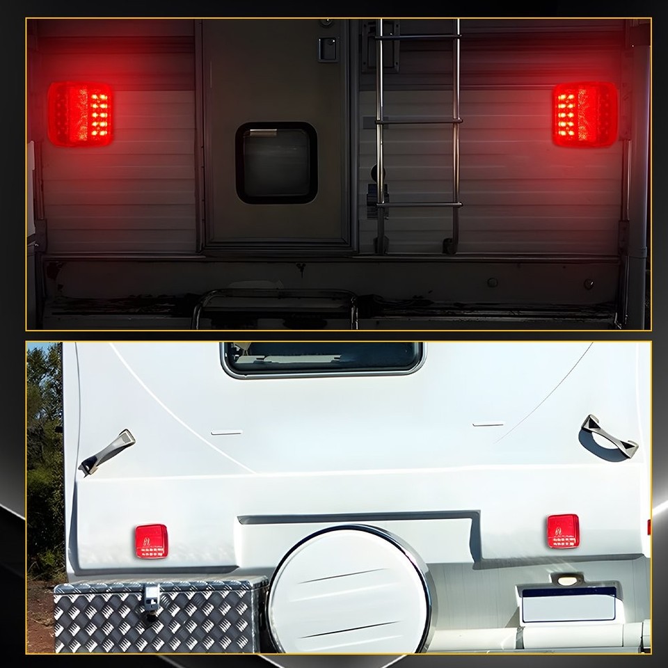 2X 7Pin LED Magnetic Wireless Trailer TailLight For Trailer-Truck ...