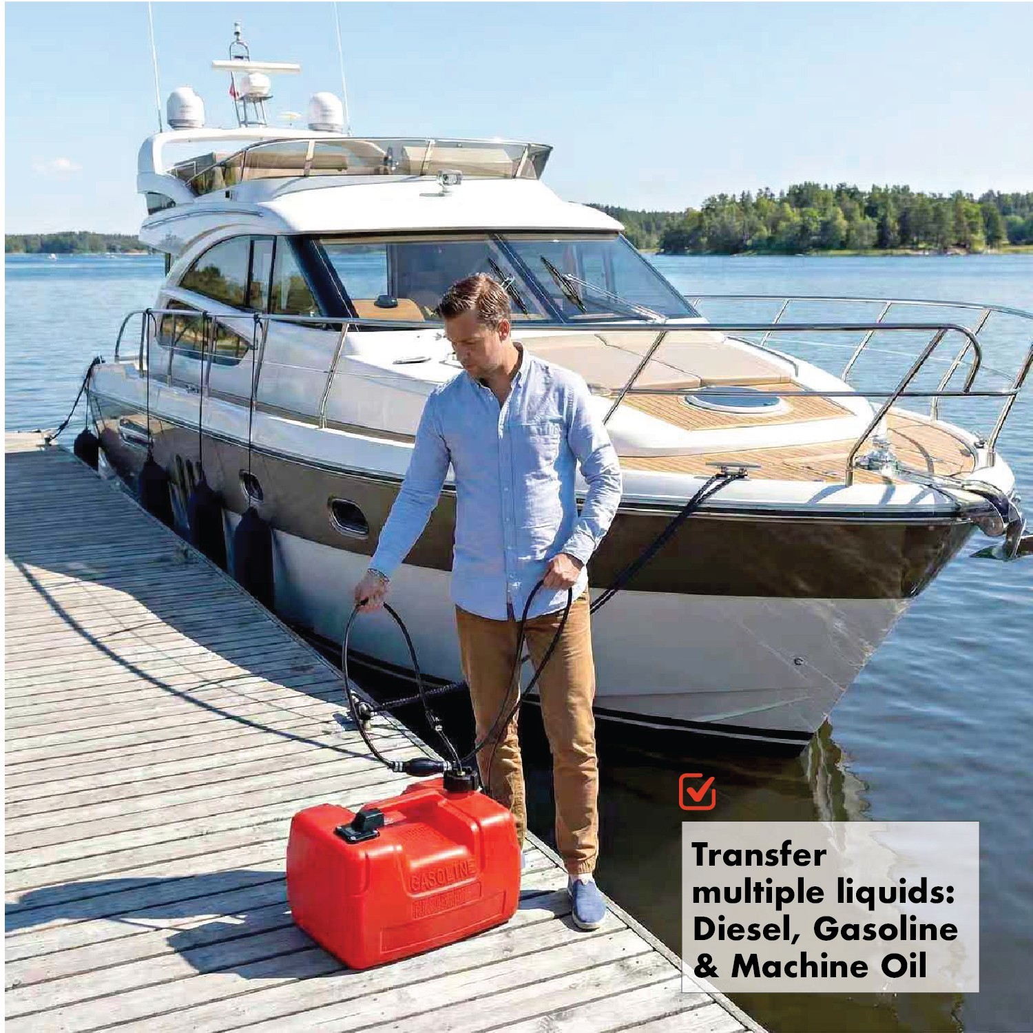 Portable 12L Marine Tank W/ Connector Fuel Tank Outboard Boat Motor