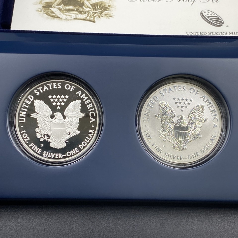 2012-S Two-Coin Silver American Eagle Set with Proof & Reverse Proof ...