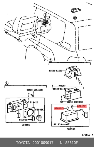 Genuine OE bulb, cooler control switch, 9001009017 for TOYOTA 90010 ...