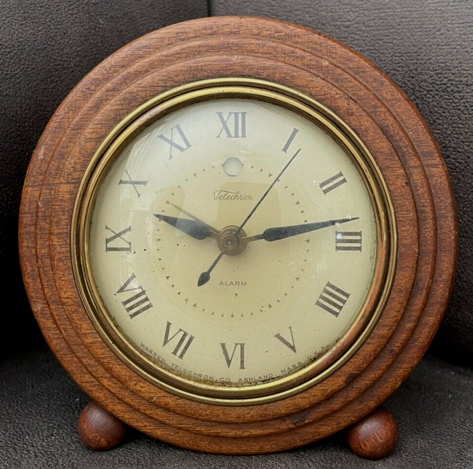 Vintage Telechtron Clock Alarn Electric Made in USA Wood Case | eBay