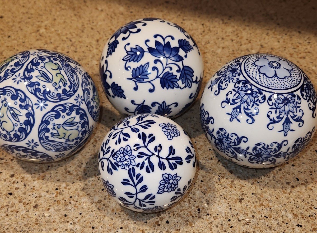 4 Blue And White Porcelain Balls 11 Things I Love From This Blue And