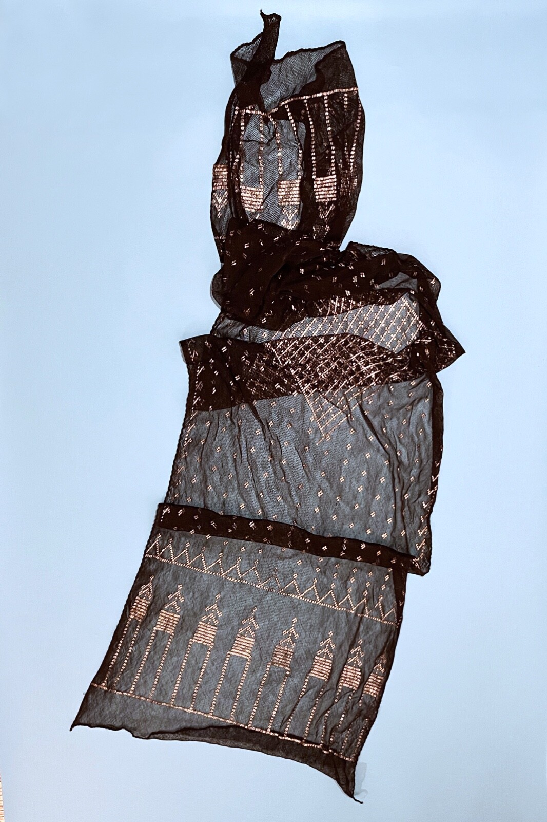 Vintage 1920s ASSUIT Black Mesh & Hammered Silver Pic… - Gem