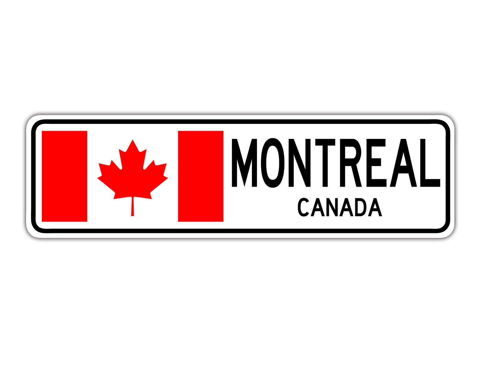 Montreal Canada Street Canadian Flag City Country Wall Gift Aluminum ...