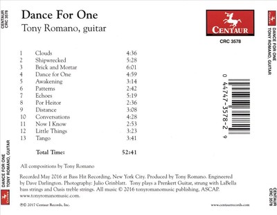 TONY ROMANO DANCE FOR ONE [TONY ROMANO] NEW CD 44747357829| eBay