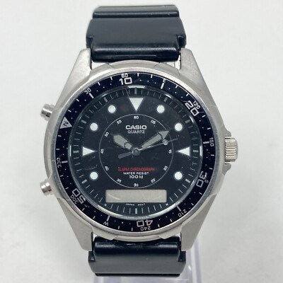 Casio Arnie Watch Men UNTESTED 43mm 2701 AMW-320R Silver Tone Diver | eBay