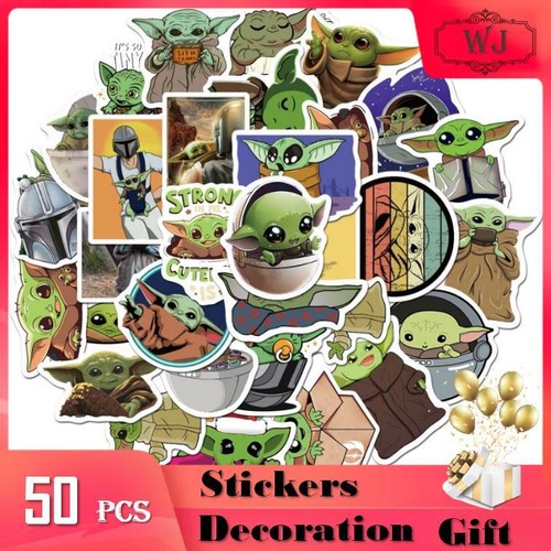 50pcs Baby Yoda Mandalorian Jedi Vinyl Decal Stickers Laptop Waterproof ...