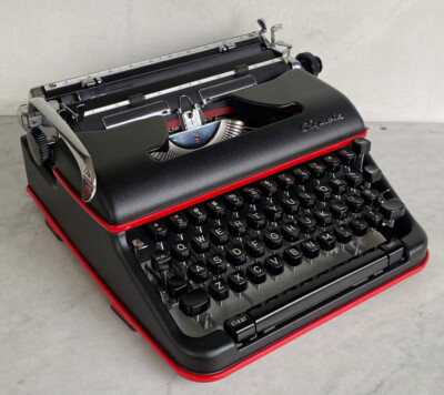 Special Restored OLYMPIA SM4 Typewriter. Black & Red, Senatorial Font ...