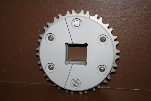 Conveyor sprocket Split, 18 steel teeth, 6.1 PD, 1.5in square bore ...