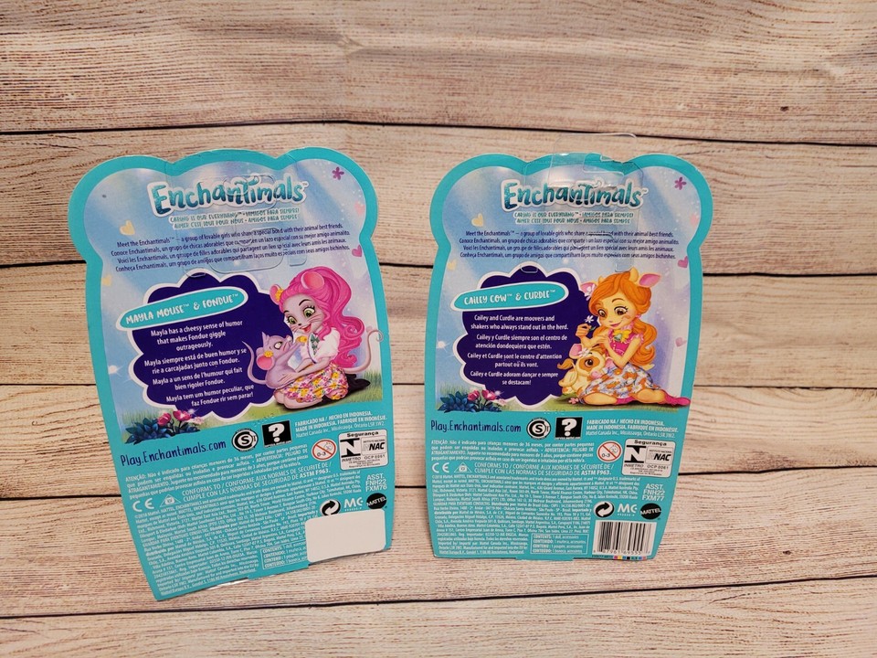 Enchantimals Dolls Mayla Mouse & Fondue / Cailey Cow & Curdle | eBay
