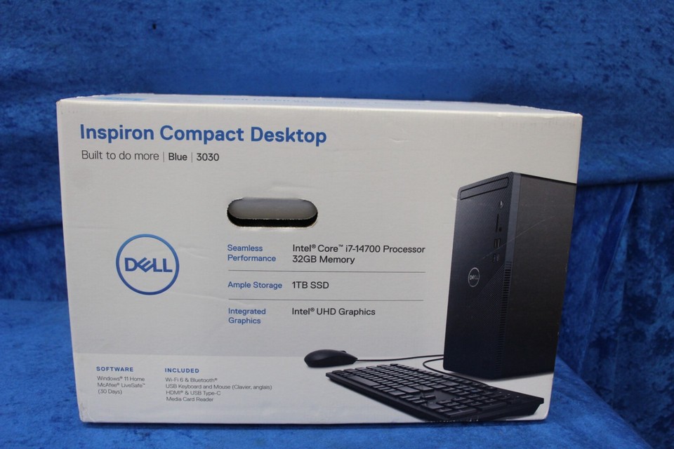 NEW Dell Inspiron Compact Desktop 3030 Intel i7 1TB SSD 32GB Ram Intel ...