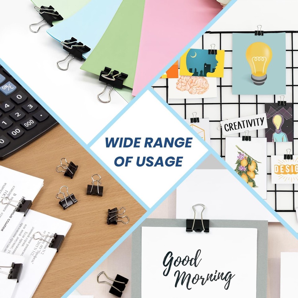 240 Pack Mini Binder Clips Black Small Paper Clips Clips Paper Clamps ...