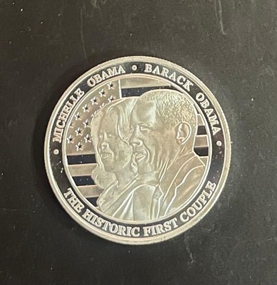 MICHELLE & BARACK OBAMA, 1oz .999 SILVER ROUND WITH BOX AND COI | eBay