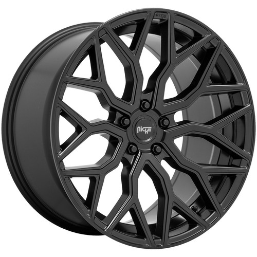 Niche M261 Mazzanti 20x9 5x112 +27mm Matte Black Wheel Rim 20" Inch ...