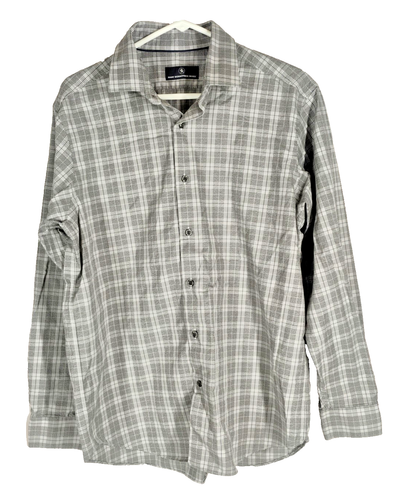Hart Schaffer Marx Men's Large Button Up Plaid Dress Shirt Long Sleeve ...