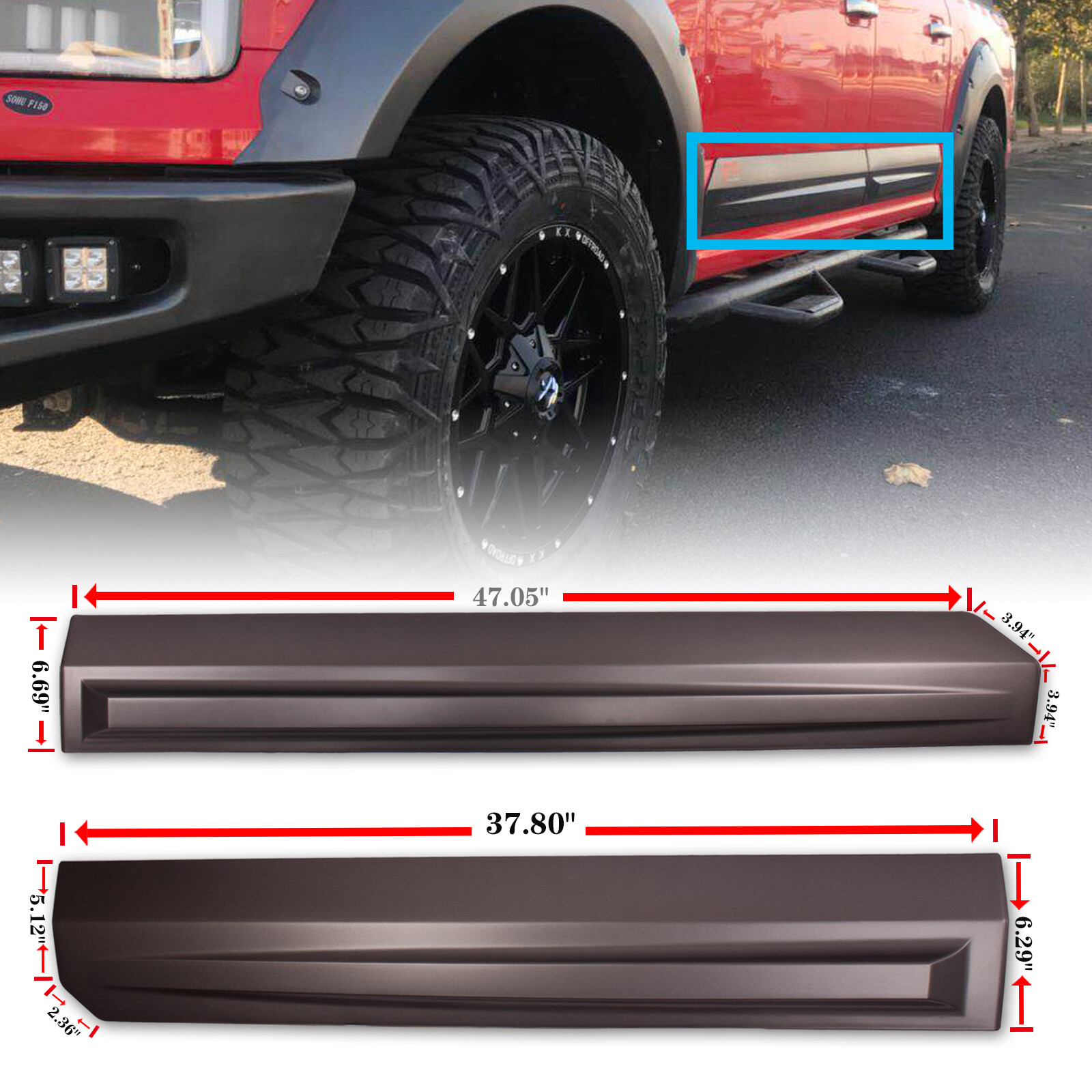 Body Side Panel Molding Trim for 2015-2020 Ford F150 ， Truck Door ...
