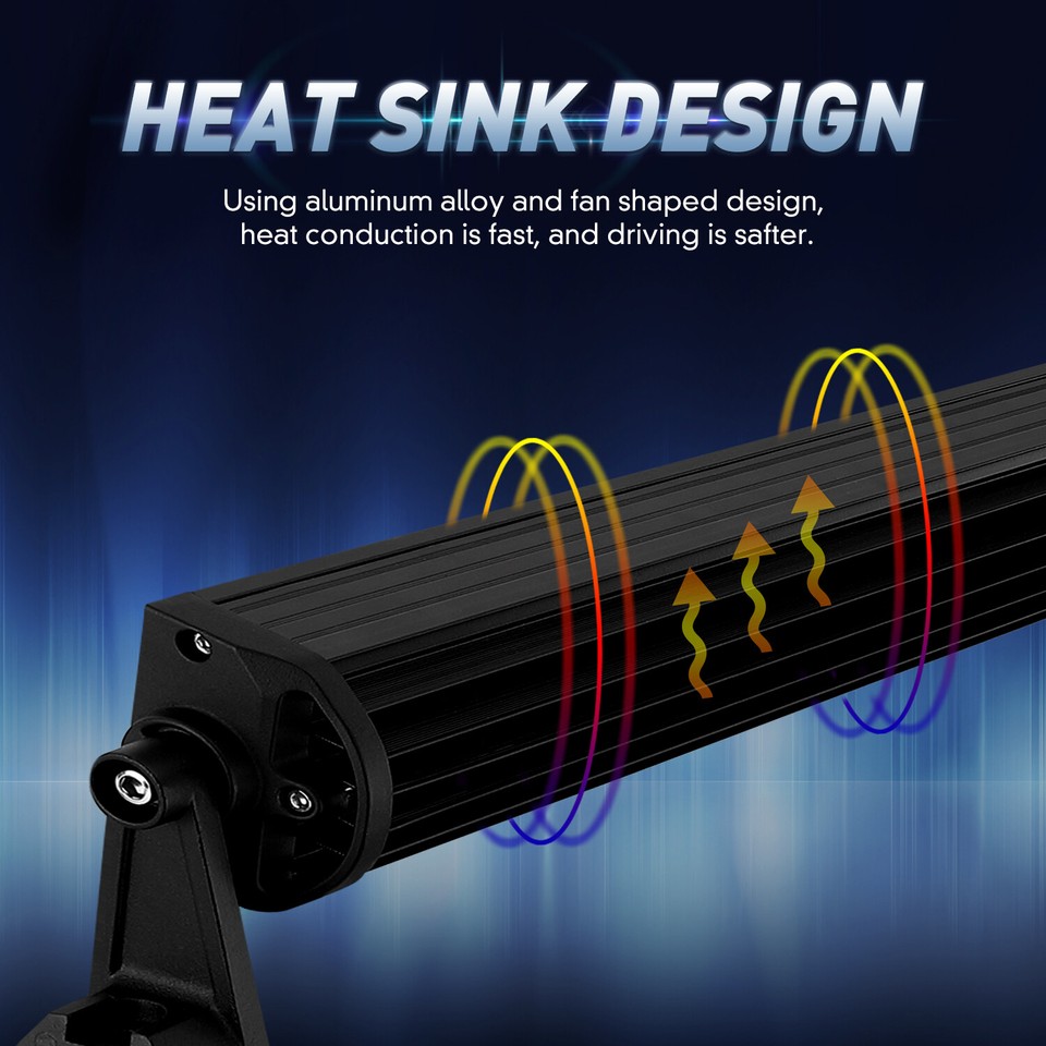 32 Inch LED LIGHT BAR Tri Row Spot Flood Combo Truck Offroad 4WD ATV ...