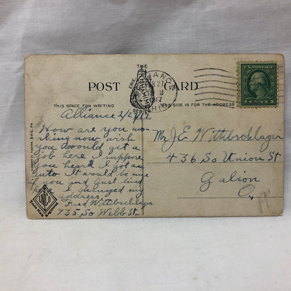 Vintage 1917 Alliance Ohio Postcard Steel Foundry | eBay